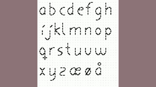 Alfabet med bagsting 5 sting høje – KonenmedNaalen.dk