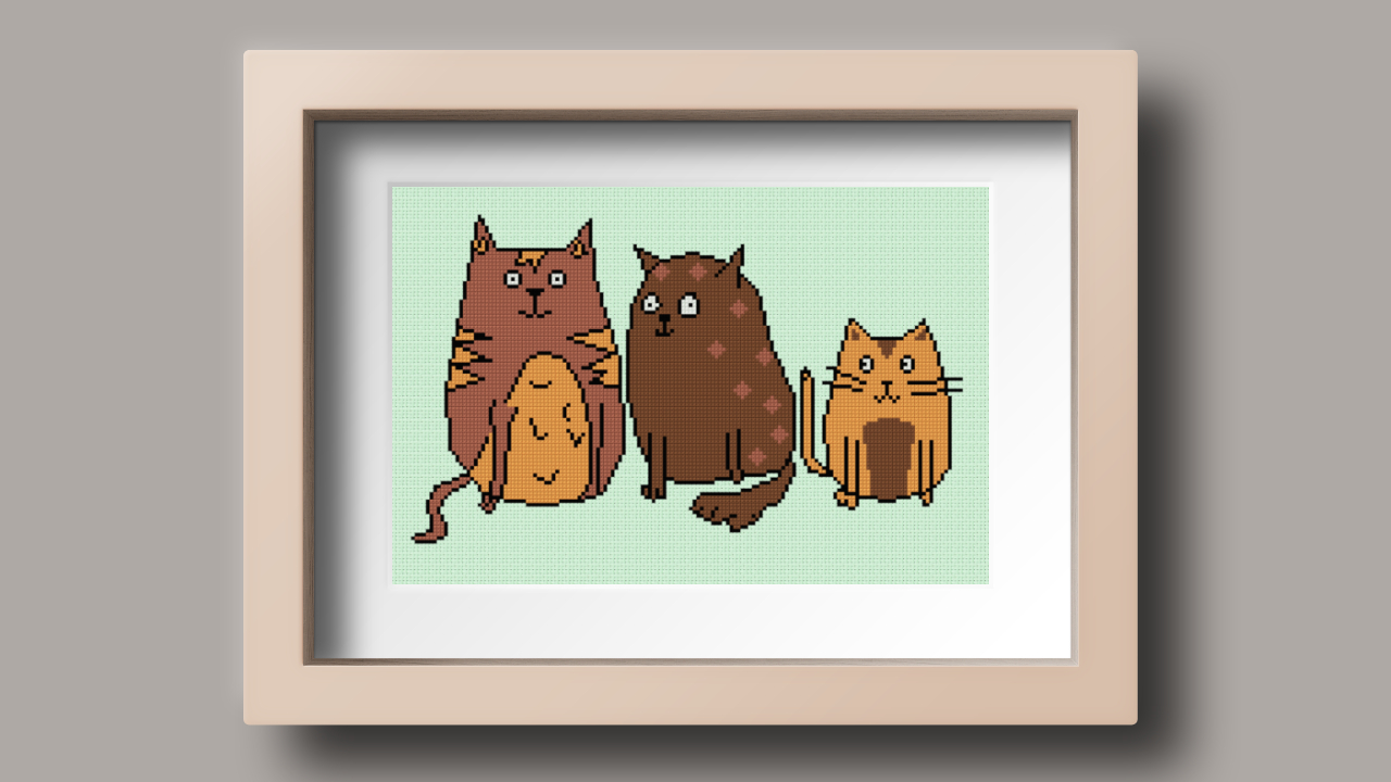 Three sitting cats – KonenmedNaalen.dk